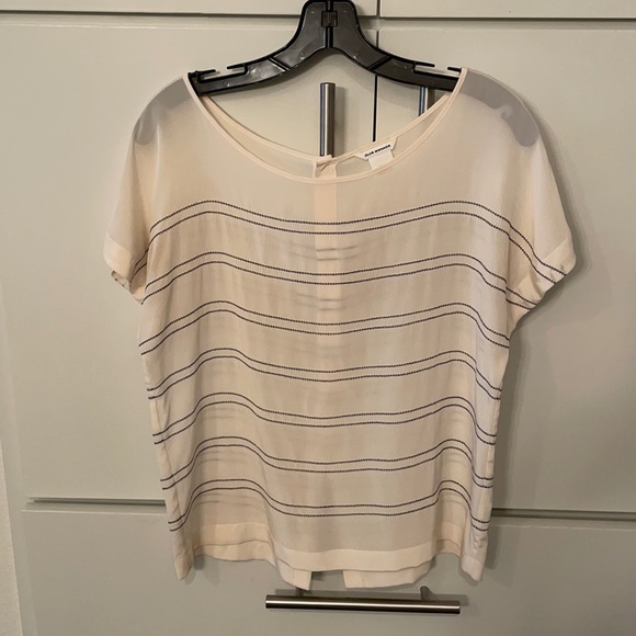 Club Monaco | Tops | Club Monaco Striped Silk Top | Poshmark